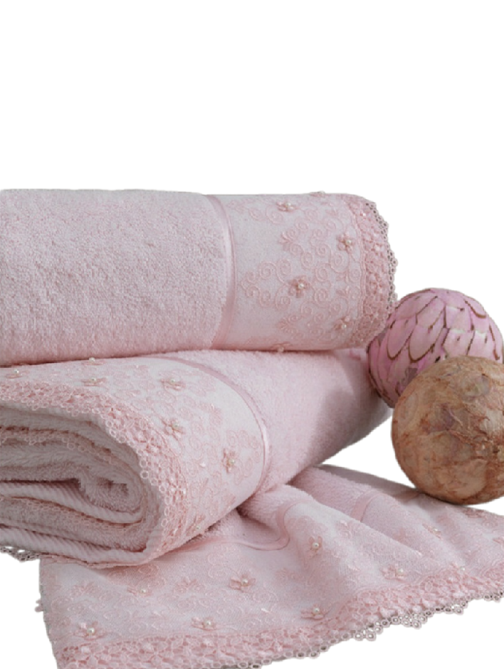 Полотенце махровое Жемчужинка 35*57см VIP плотность 410гм2 Роза+Подарок