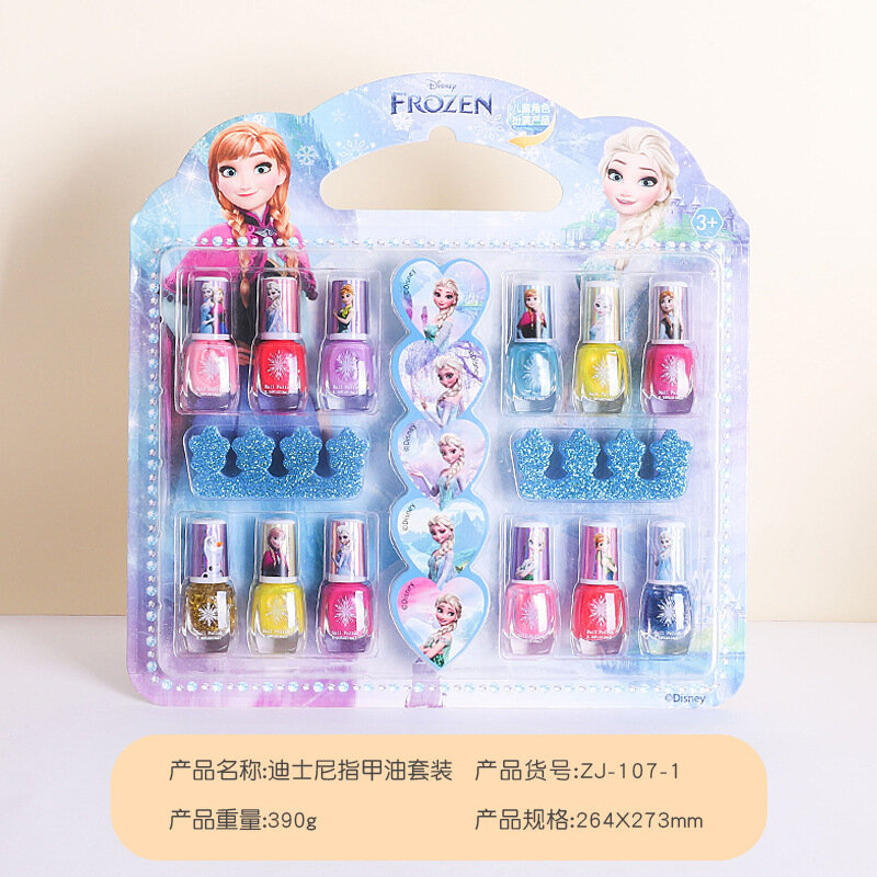 Водорастворимый лак для ногтей Disney Dream, игрушка для макияжа для девочек, безопасный детский лак для ногтей, набор из 12 флаконов