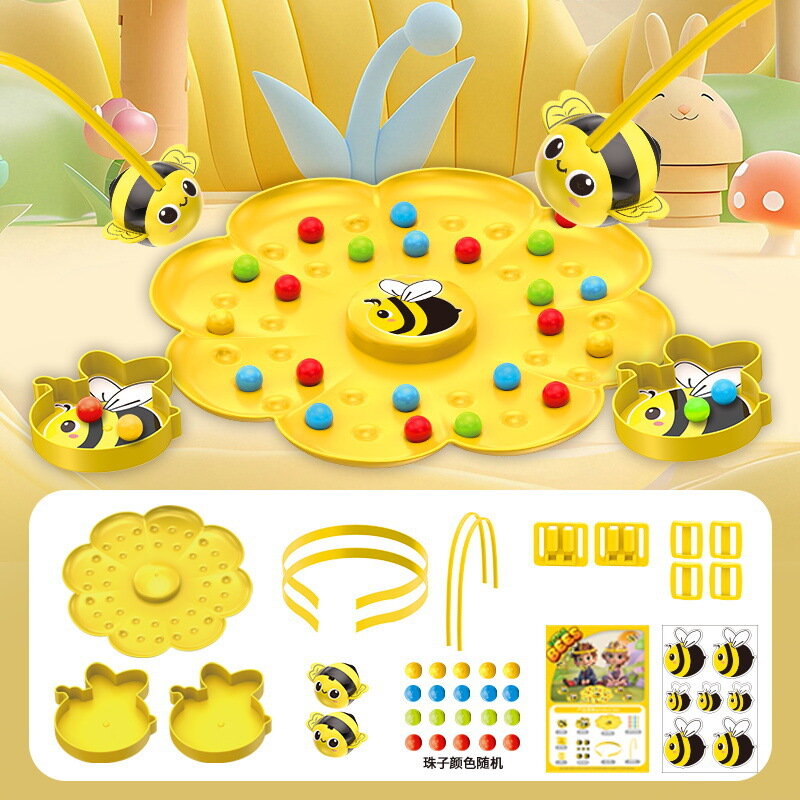 Магнитные бусины Little Bee Honey, детская когнитивная игра для взаимодействия родителей и детей, настольная игра, игрушка для рыбалки, образовательное раннее обучение, цвет