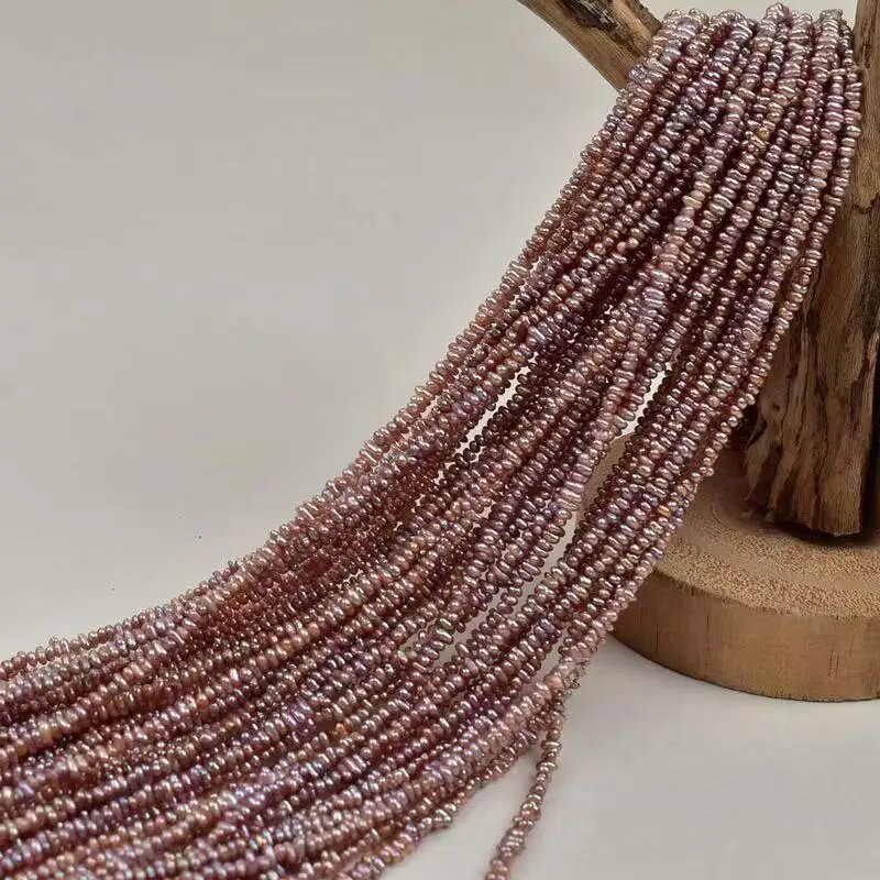 2-3 мм 40 см натуральный белый розовый фиолетовый пресноводный жемчуг в форме пуговиц жемчужные аксессуары свободные бусины