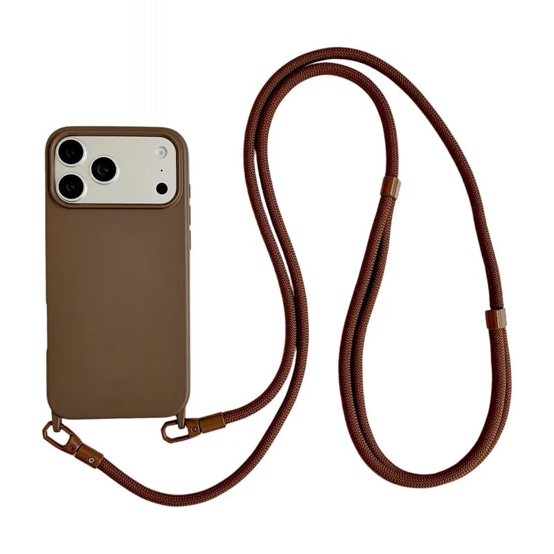 Чехол со шнурком для iPhone 17 Pro Max 14, 12, 11, 13, 15, 16 Plus 17 Air Candy, противоударный ремешок через плечо, шейный ремешок, мягкий официальный чехол