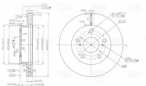Диск тормозной задний 265x11/41-5x108 Ford Focus 1.4-2.0/TDCi 04>