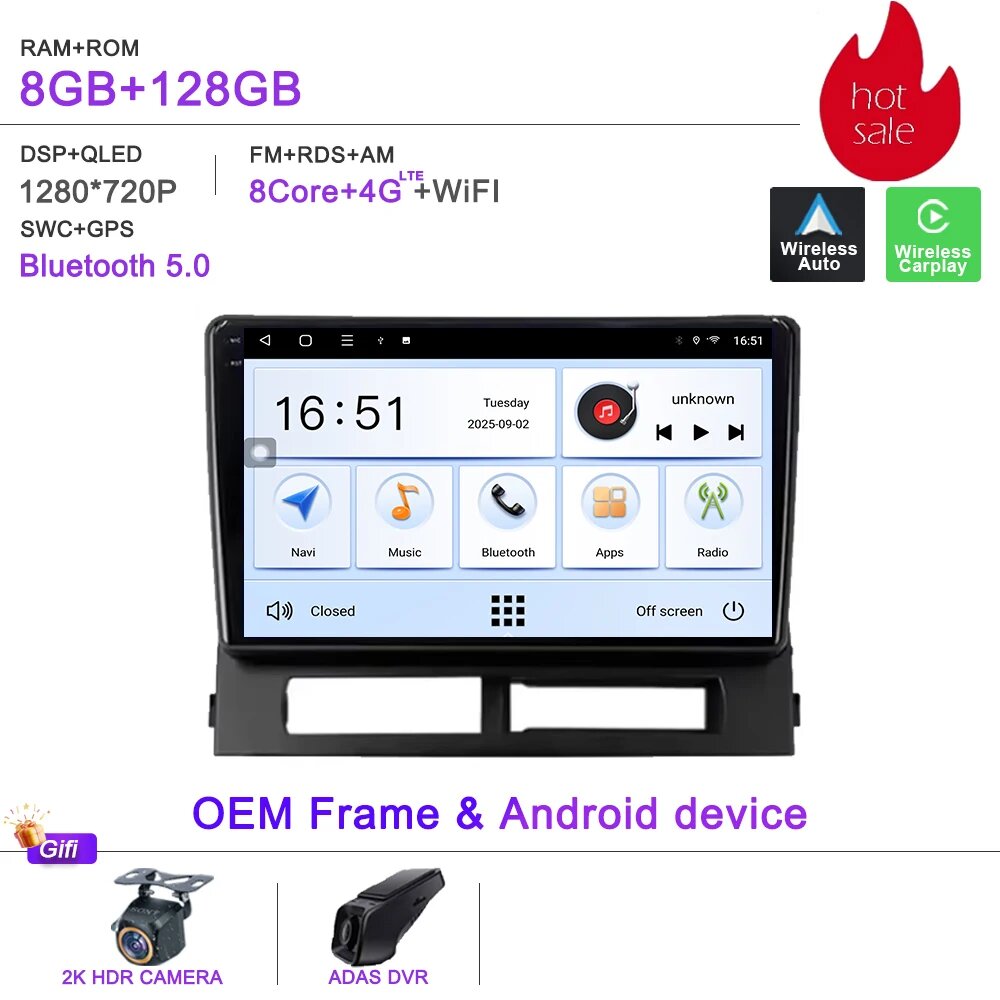 Автомобильный DVD Android 15 для Toyota Prius XW20 II 2 2003-2011 Автомобильный радиоприемник Мультимедийный видеоплеер GPS-навигация без 2din DVD-экрана 6-128G DVR