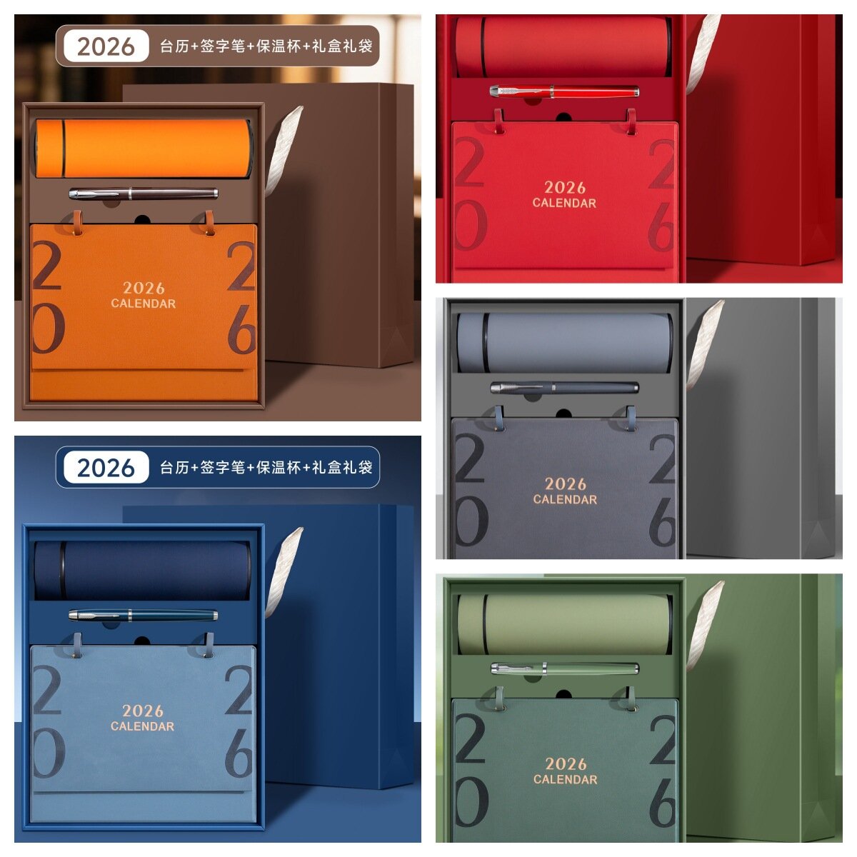 2026 Корпоративный настольный календарь, индивидуальный креативный рекламный бизнес-подарок для офиса, настольный орнамент, год Коня, кожаный ежемесячный календарь