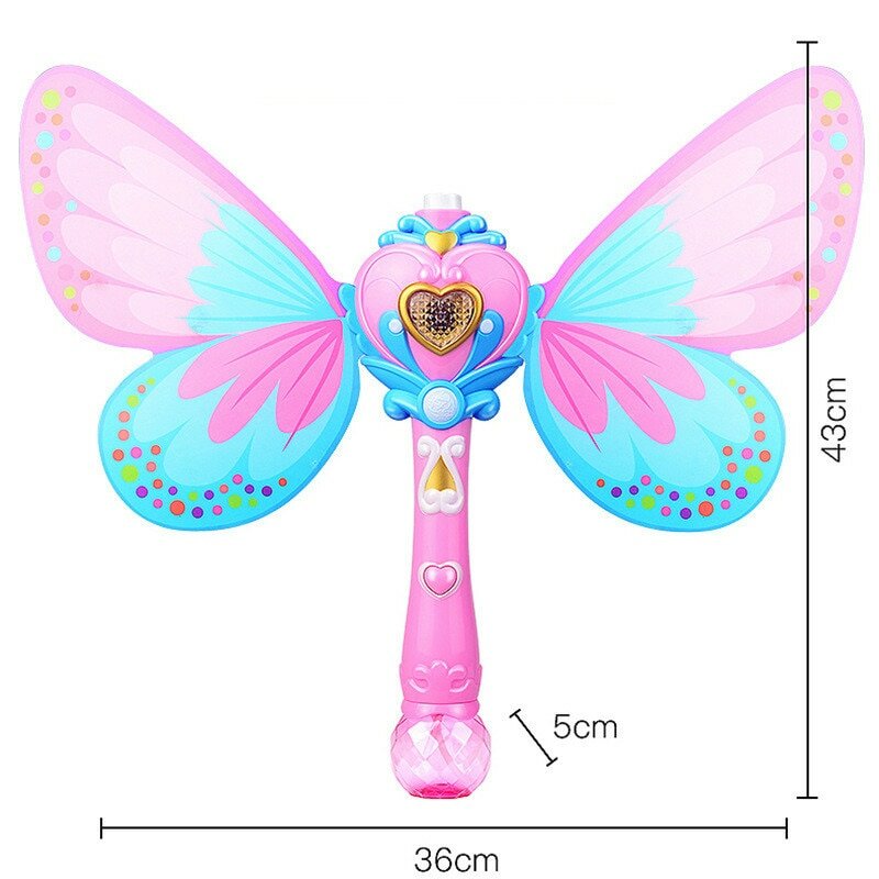 Электрическая магическая крылья палка автоматическая мыльная пена воздух пистолет воздуходув машина легкая музыка смешная на открытом воздухе девушка игрушка дети подарок пена (розовый)