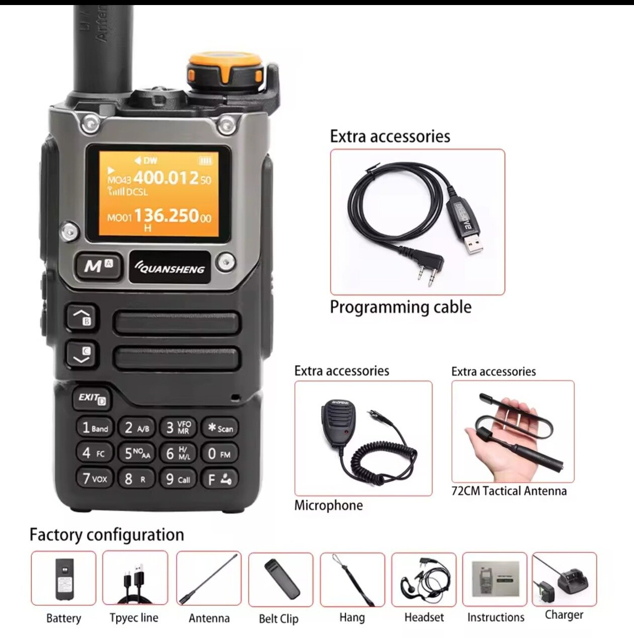 Рация Quansheng UV-K6 высокой мощности для горных, морских и авиационных задач UV-K5 (8) портативная радиостанция