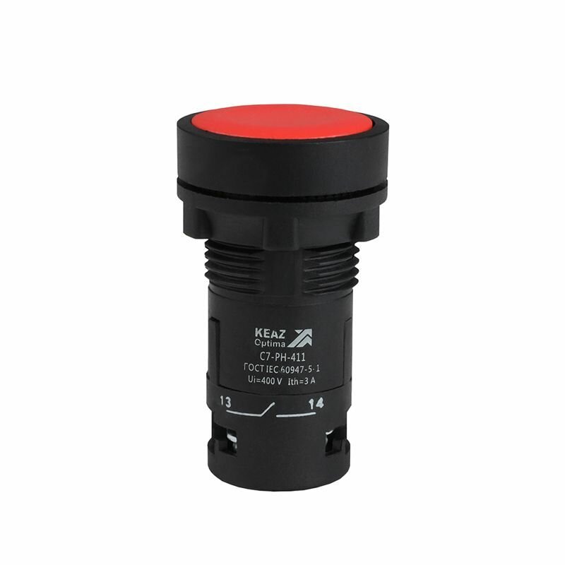 Кнопка с фиксацией OptiSignal Compact D22 С7-PH-411 красн. 1НО+1НЗ XB7NH45 КЭАЗ 362075