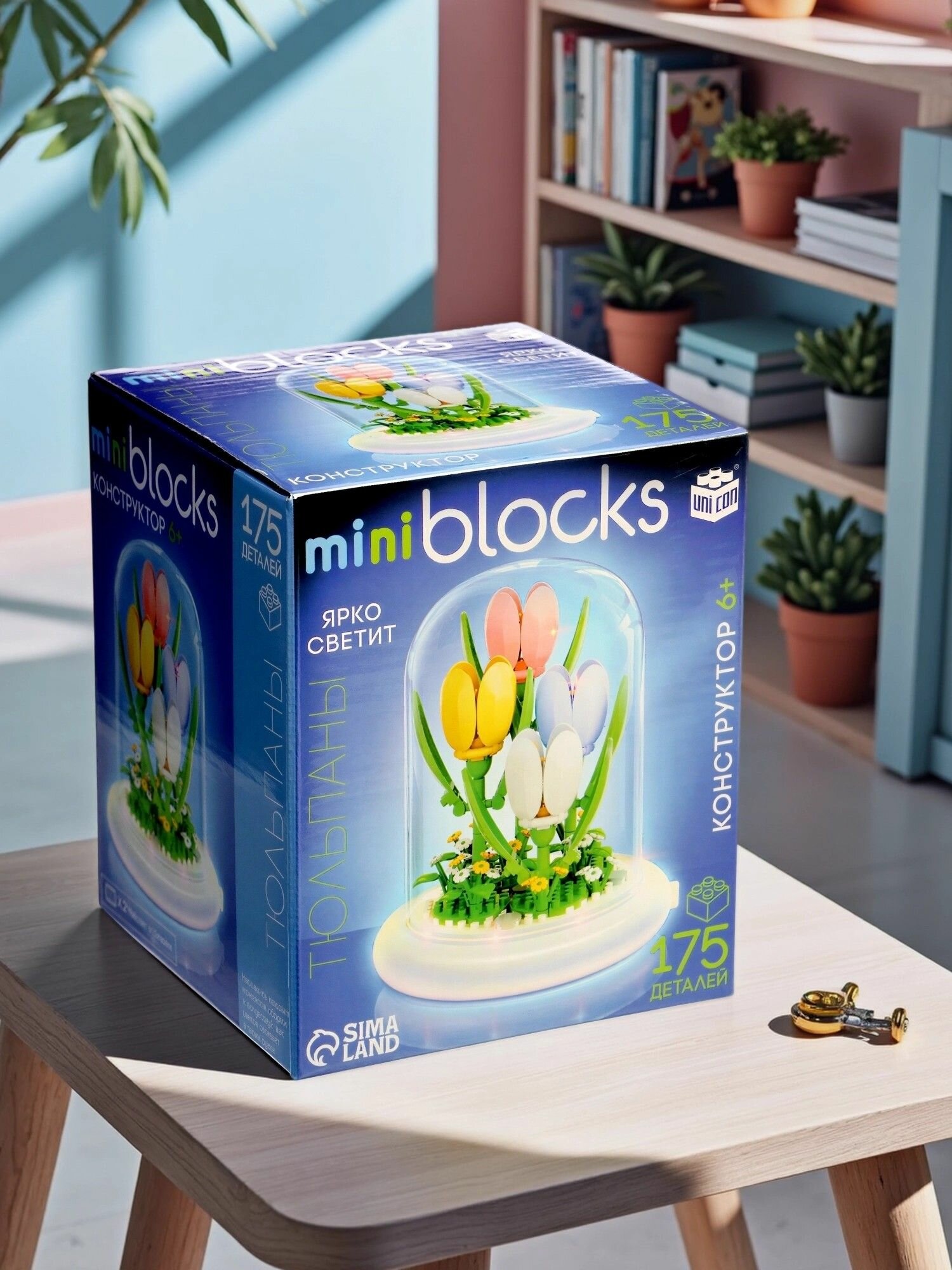 Конструктор Mini Blocks. Тюльпаны, свет, 175 деталей