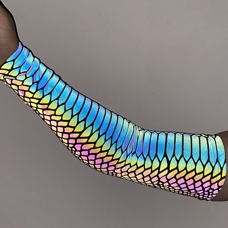 Поставляемые заводом светоотражающие нарукавники для мужчин, летние солнцезащитные нарукавники, вязаные дышащие нарукавники с ярким лазерным принтом.