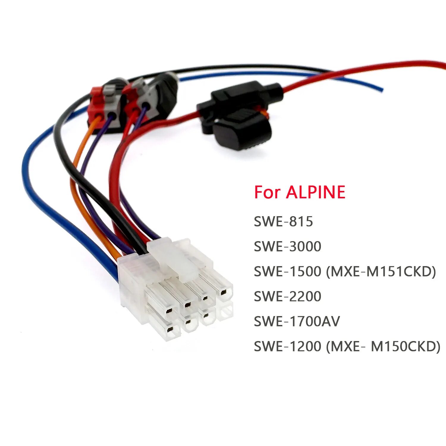 8-контактный автомобильный радиоприемник с сабвуфером RCA, кабель питания для Alpine SWE-815 SWE-3000 SWE-3000 SWE-1500 (MXE-M151CKD) SWE-2200 SWE-1700AV SWE1200