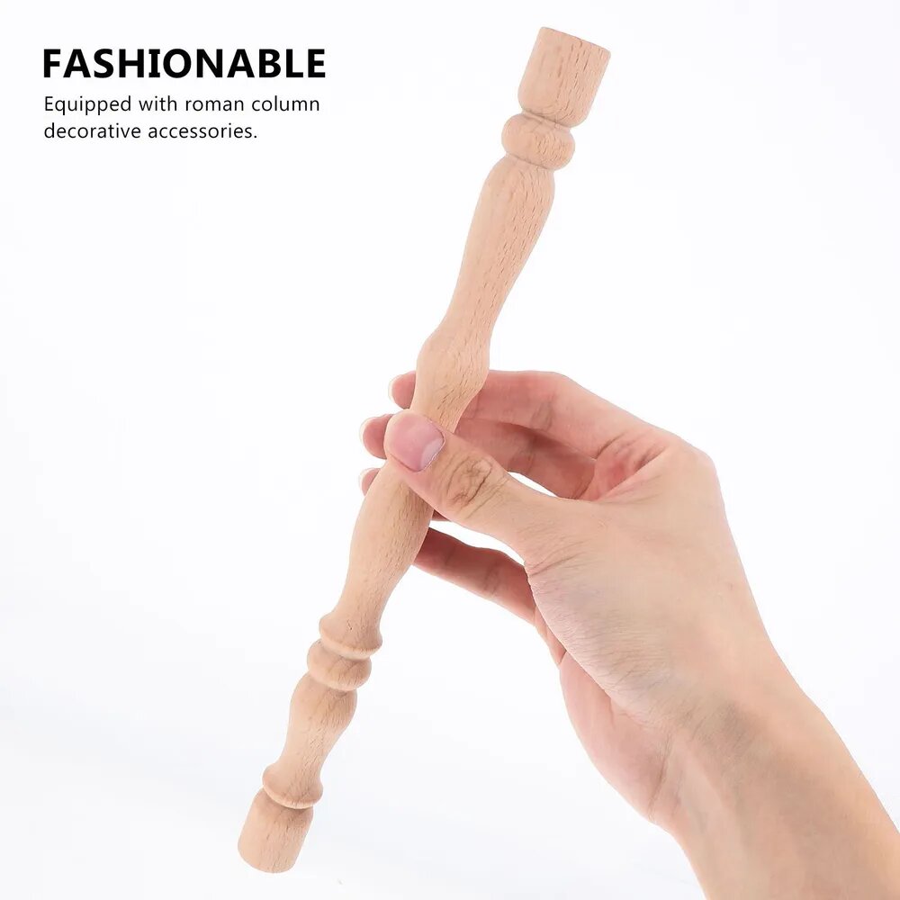 2 Шт Деревянные Колонны Римские Опоры Для Домашнего Убранства 26.60X2.00X2.00Cm