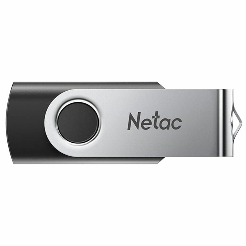 Карта памяти USB 64 Gb Netac U505 <черно-серебристый>