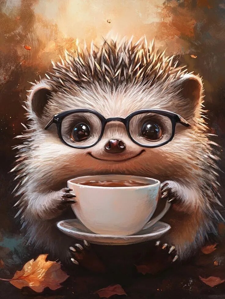 Алмазная Картина "ёжик" 40х50 См Алмазная Вышивка / Картина Стразами Подарков