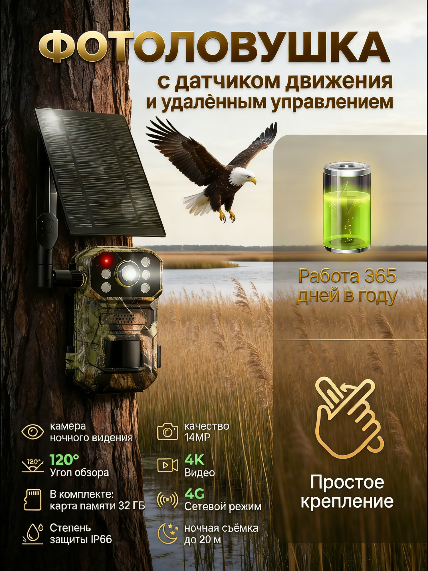 Фотоловушка, ночное видение, сим-карта, высокая четкость, водонепроницаемая, пылезащитная