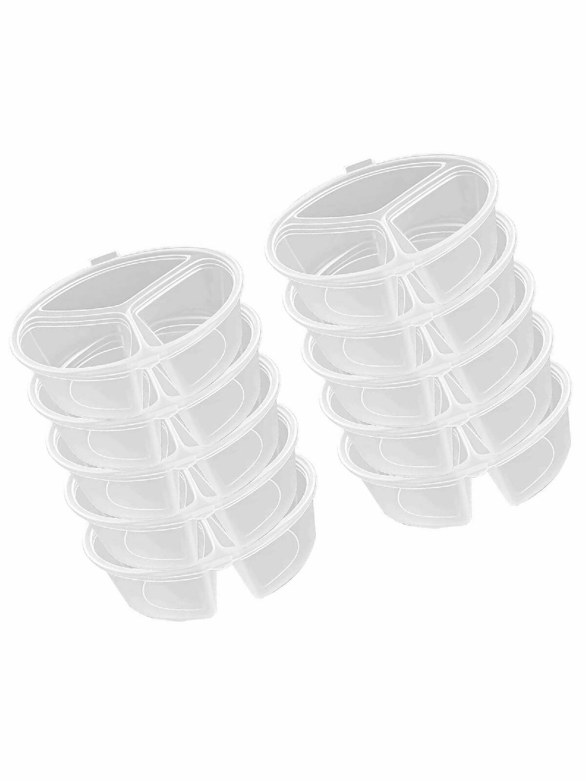 10 шт, одноразовая круглая коробка для соуса с тремя отделениями