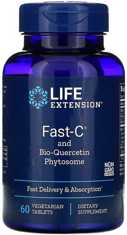Life Extension Fast-C and Bio-Quercetin Phytosome (с фитосомами биокверцетина) 60 таблеток (Life Extension) , повышает тонус, укрепляет иммунитет