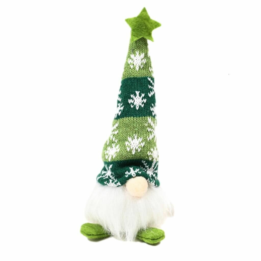 Светящийся Рождественский Эльф Гном Рудольф в Шведском стиле, короткие ножки зеленого цвета