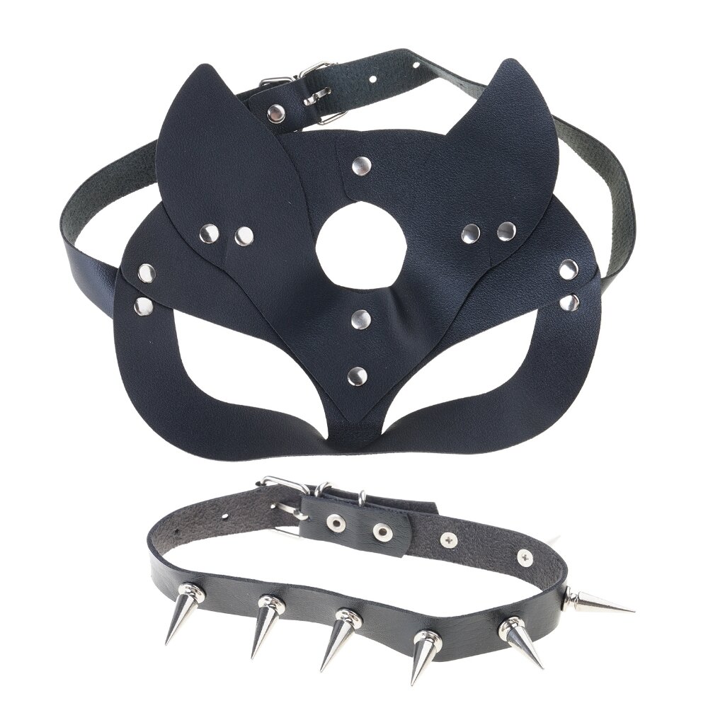 Фетиш на Голову Маска Хлыст БДСМ Бондаж Ограничения из Искусственной Кожи для Кошки Маска на Хэллоуин Ролевые Игры Секс Игрушки для Мужчин Женщин Косплей