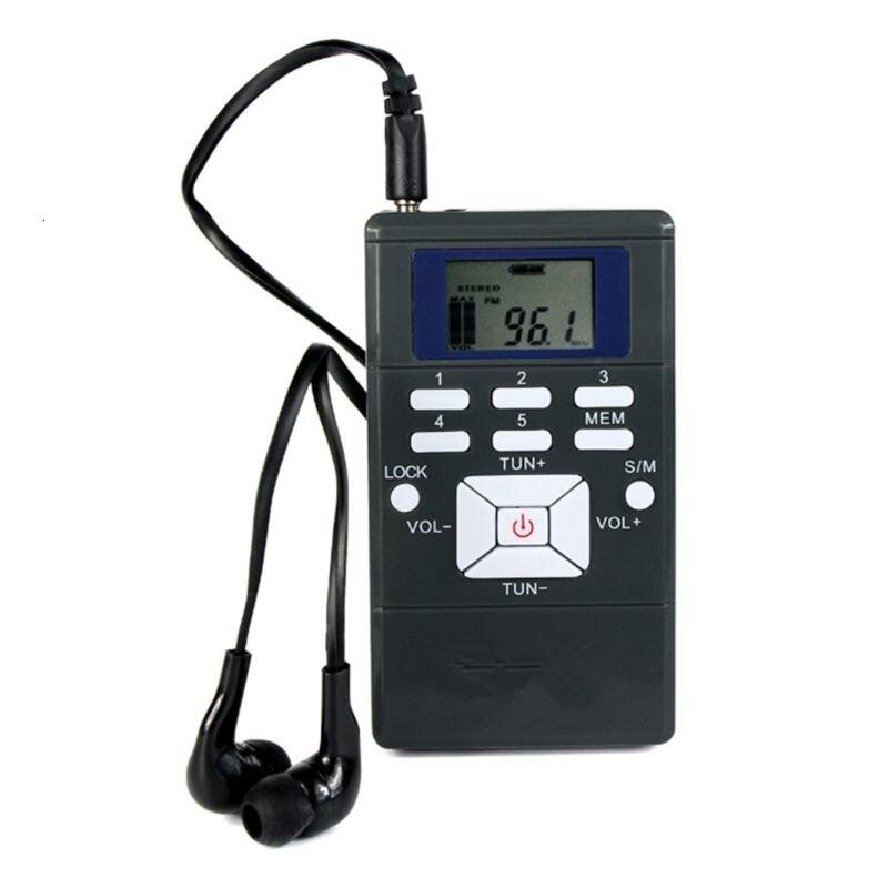 DSP цифровое АМ/ЧМ радио с ЖК-дисплеем, Черный