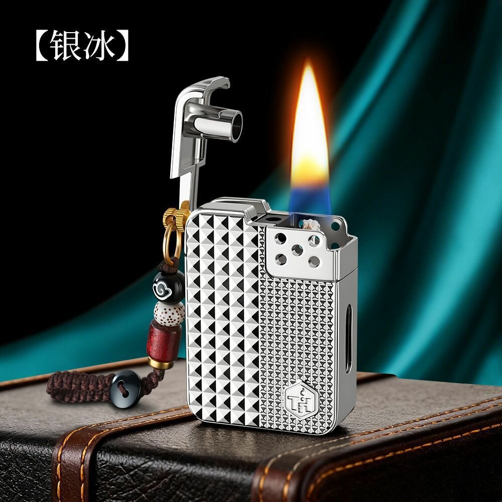 Умная голосовая управляемая маленькая керосиновая зажигалка, гибрид газа и электричества, компактный подвесной подарок с визуальным отделением, персонализированный креативный тренд