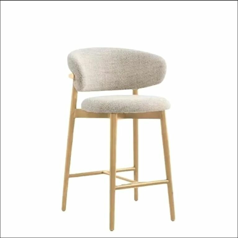 Барный стул деревянный с тканевой обивкой высота 60 см ширина 48 см