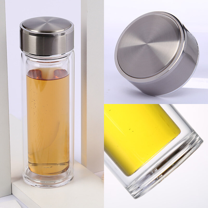 Промо-кружка с гравировкой, печатью логотипа, рекламная стеклянная кружка, оптовая продажа, двухслойная стеклянная кружка