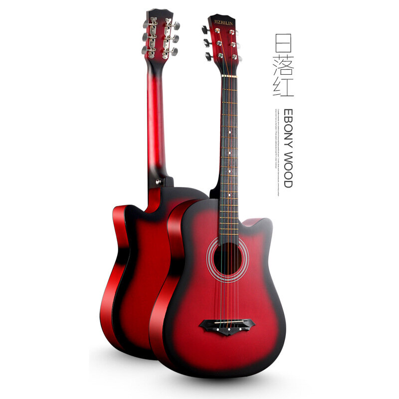 2026 One Piece Дропшиппинг 38inch Народная гитара для студентов, начинающих, деревянная гитара, инструмент для начинающих, практика, кросс-бордерная гитара