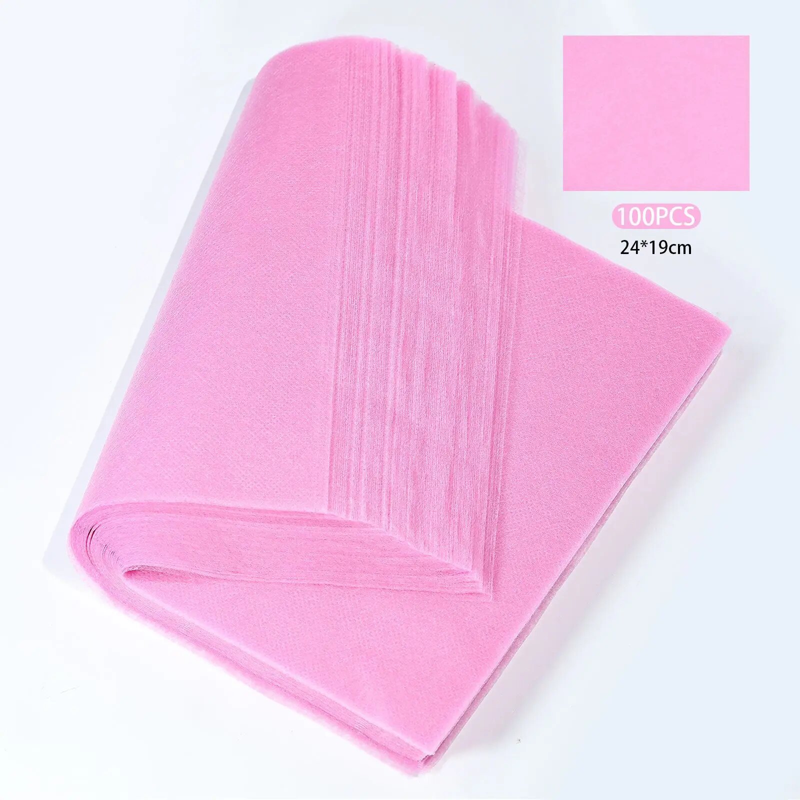 Одноразовые салфетки для маникюра Pink, 100 шт. 24*19 см