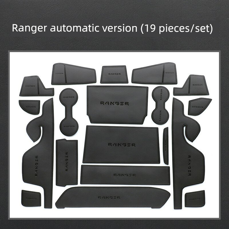 Ford Ranger Automatic Leather Door Sill Mat - Black Custom Fit Car Interior Floor Mat for Vehicle Protection