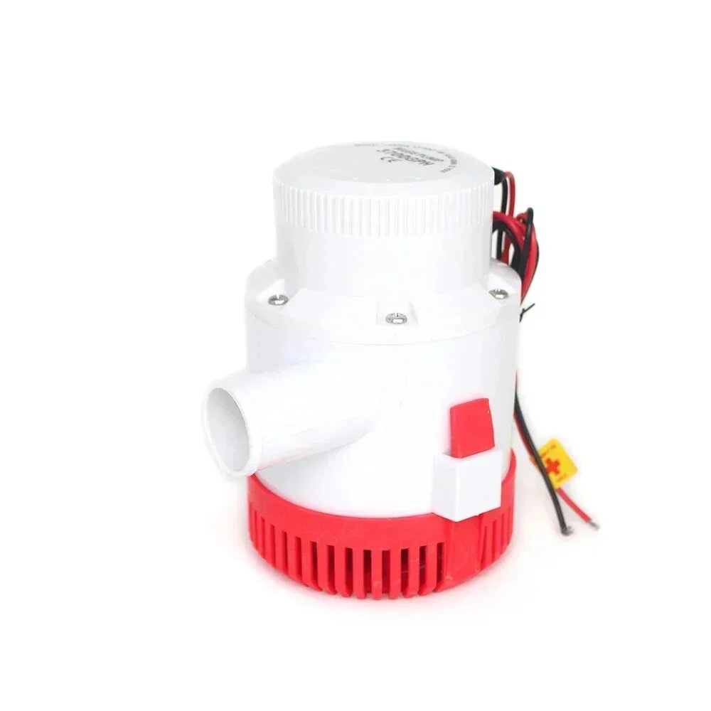 Погружной электрический насос buyready 12/24V 3700GPH 24 В - белый с красной основой, для выкачки воды, насос для воды