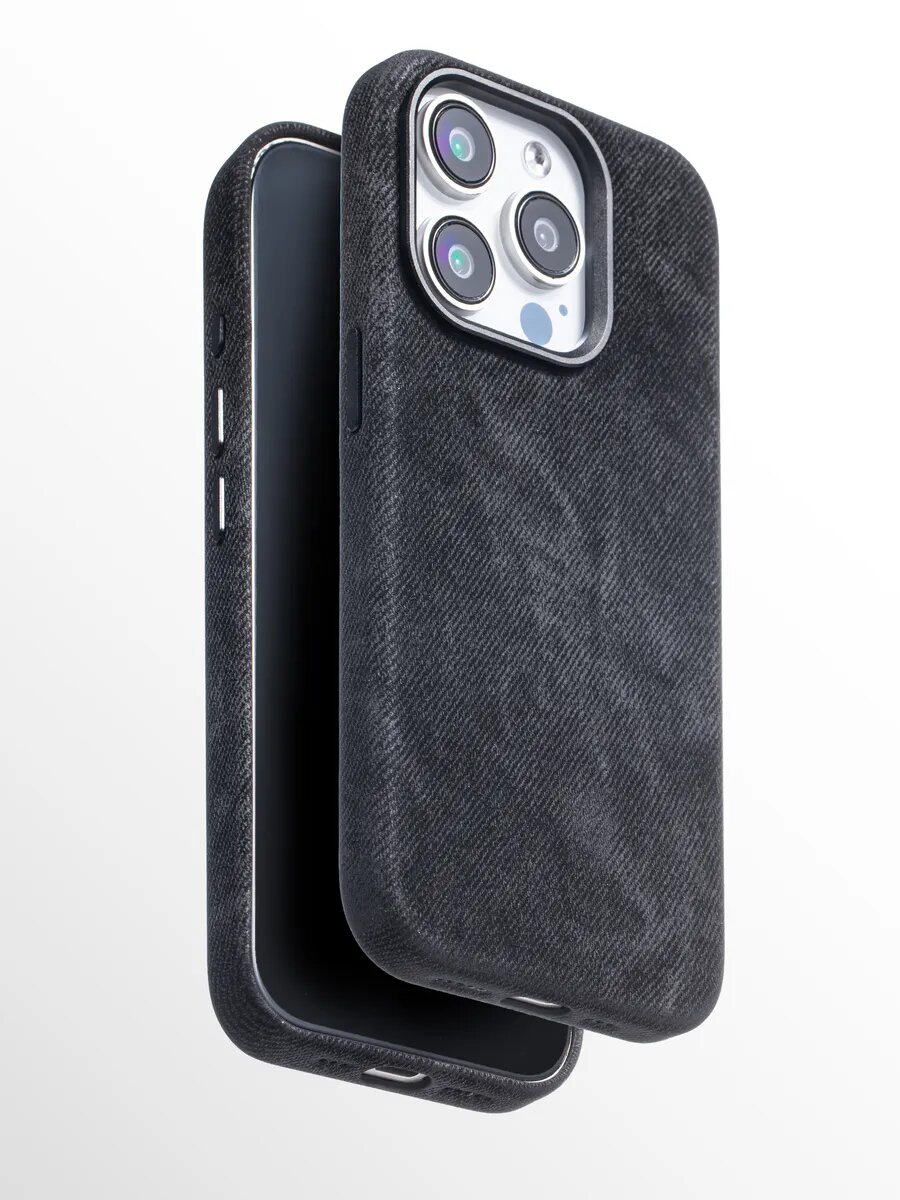 Чехол-накладка О'Кейси, для iPhone 15 Pro, с защитой камеры, чёрный
