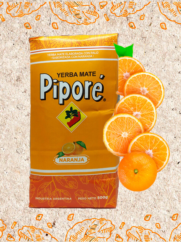 Йерба мате Pipore с апельсином 500г. Свежайший. Новая поставка. Срок годности до Июня 2028г.