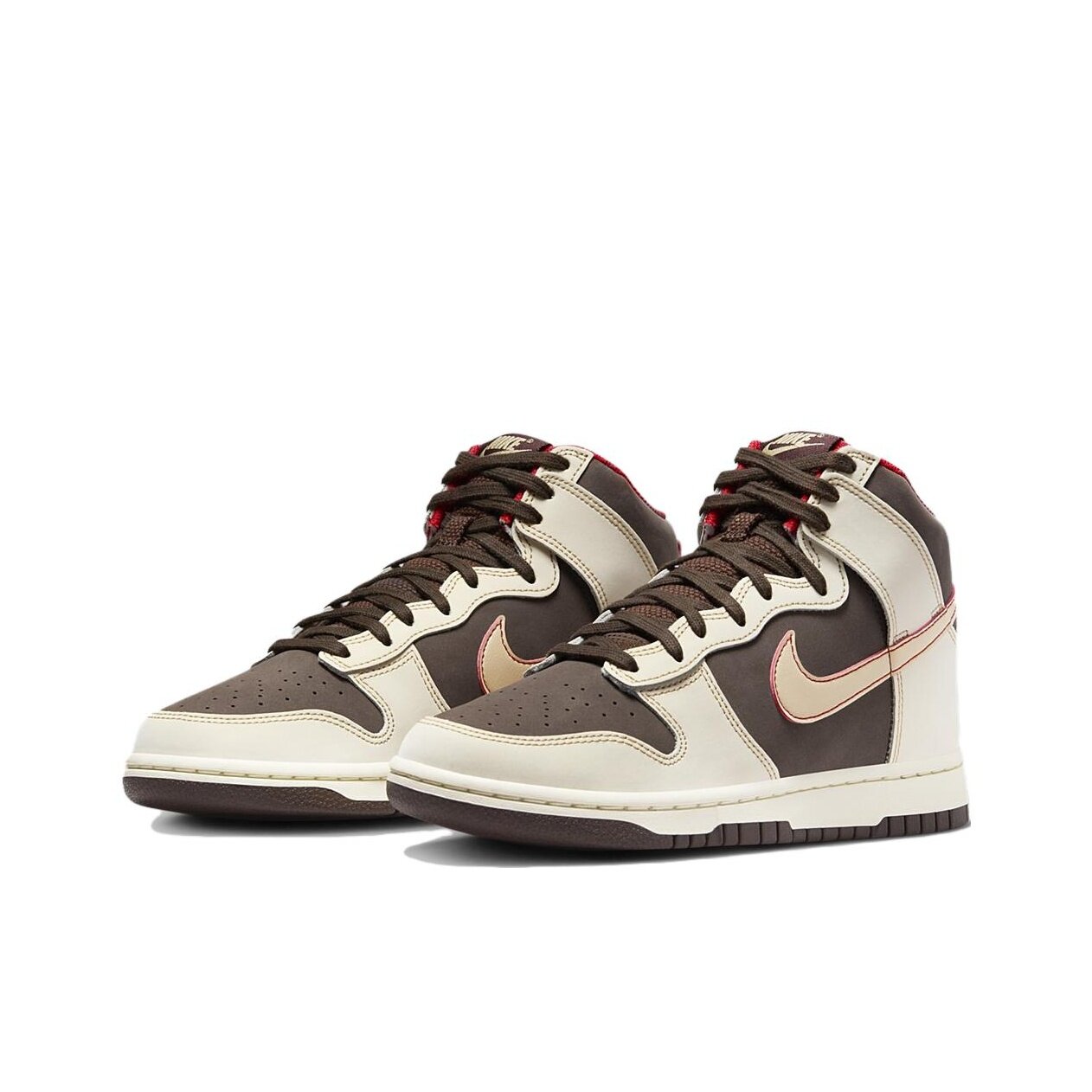 Кроссовки NIKE Dunk High, размер EU 42.5 стопа (27CM), бежево-коричневый — фото 1