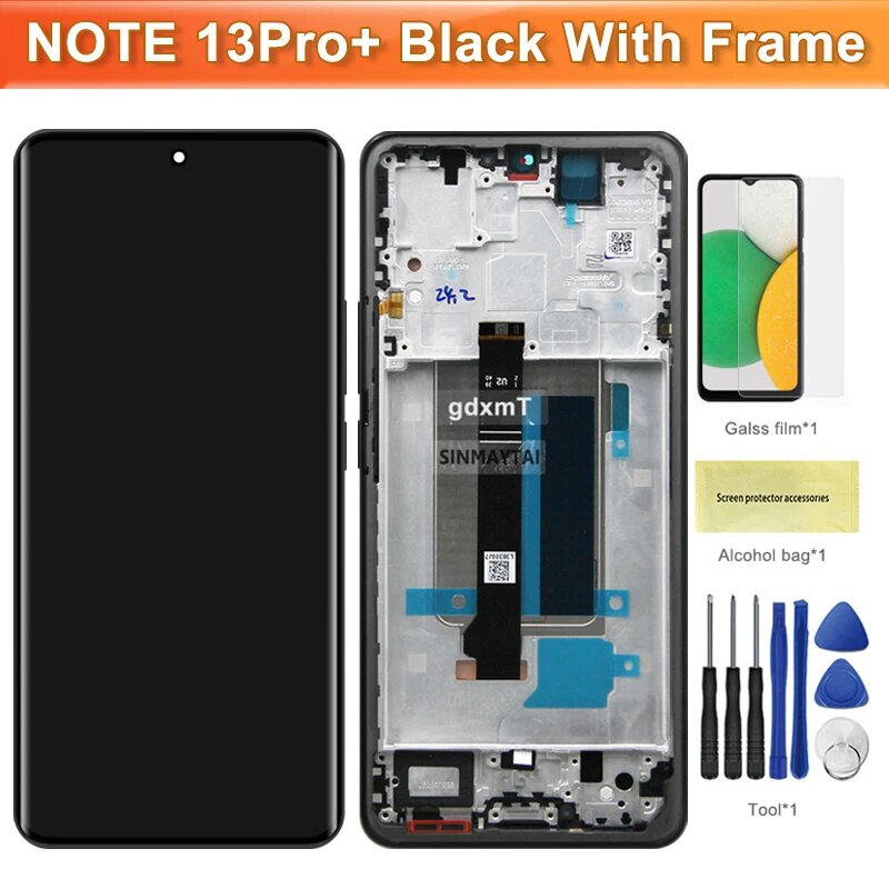 Дисплей для Xiaomi Redmi Note 13 Pro+ Black With Frame