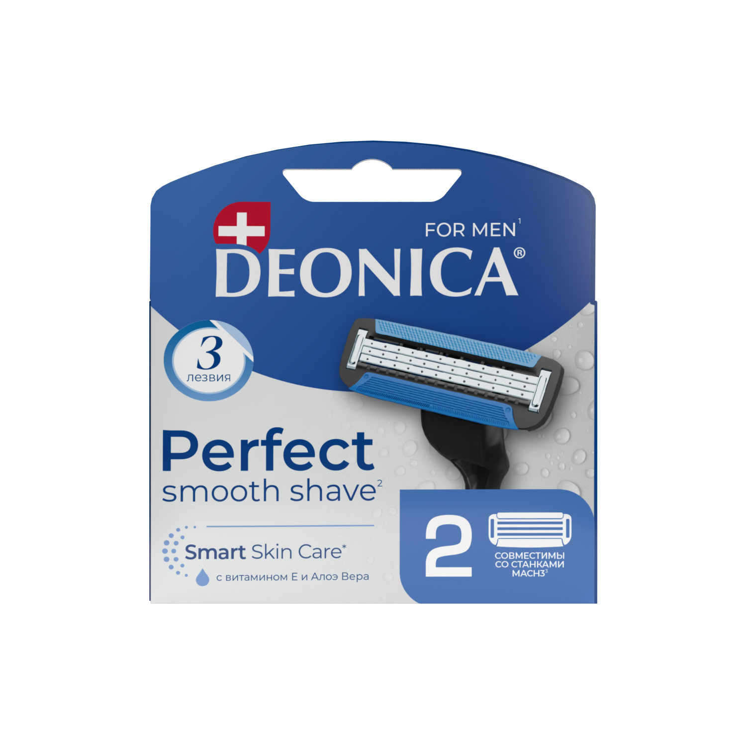 Сменные кассеты 3 лезвия DEONICA 3 FOR MEN , 2 шт.