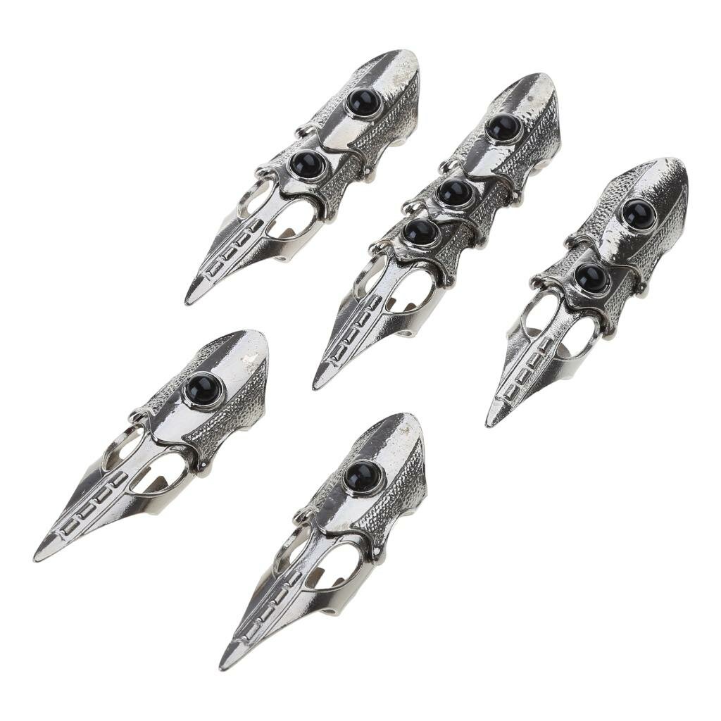 Черное металлическое кольцо-коготь в стиле панк, B