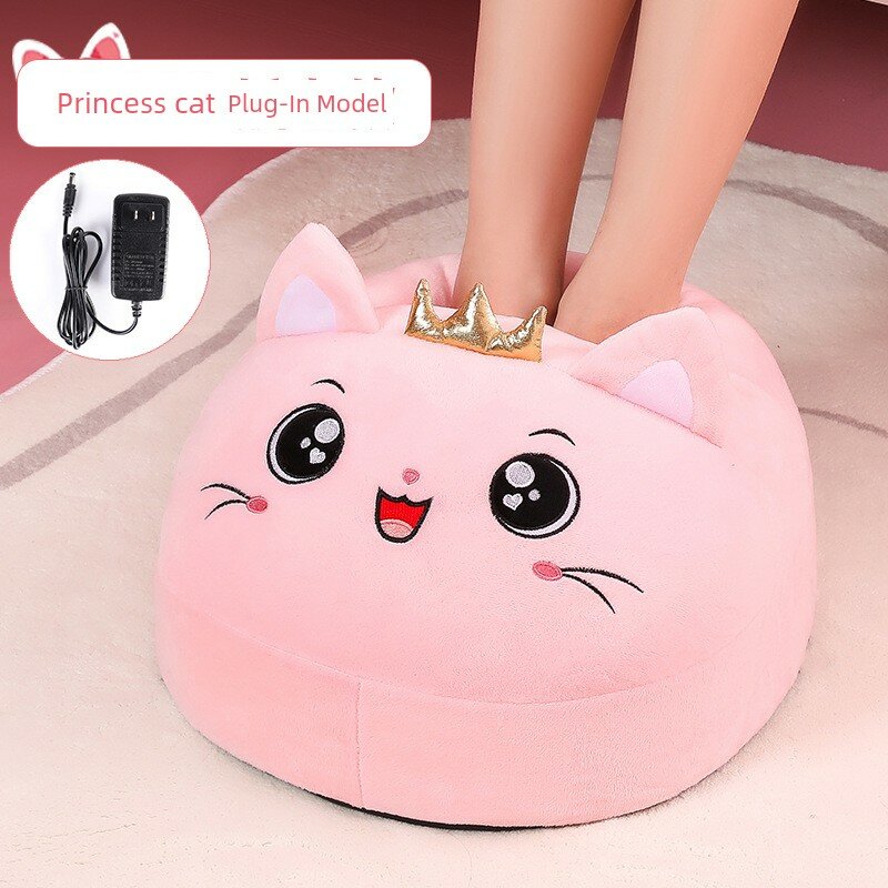 Массажер для ног с подогревом и массажем Princess Cat, подключаемый к сети, съемный чехол, автоматический импульсный
