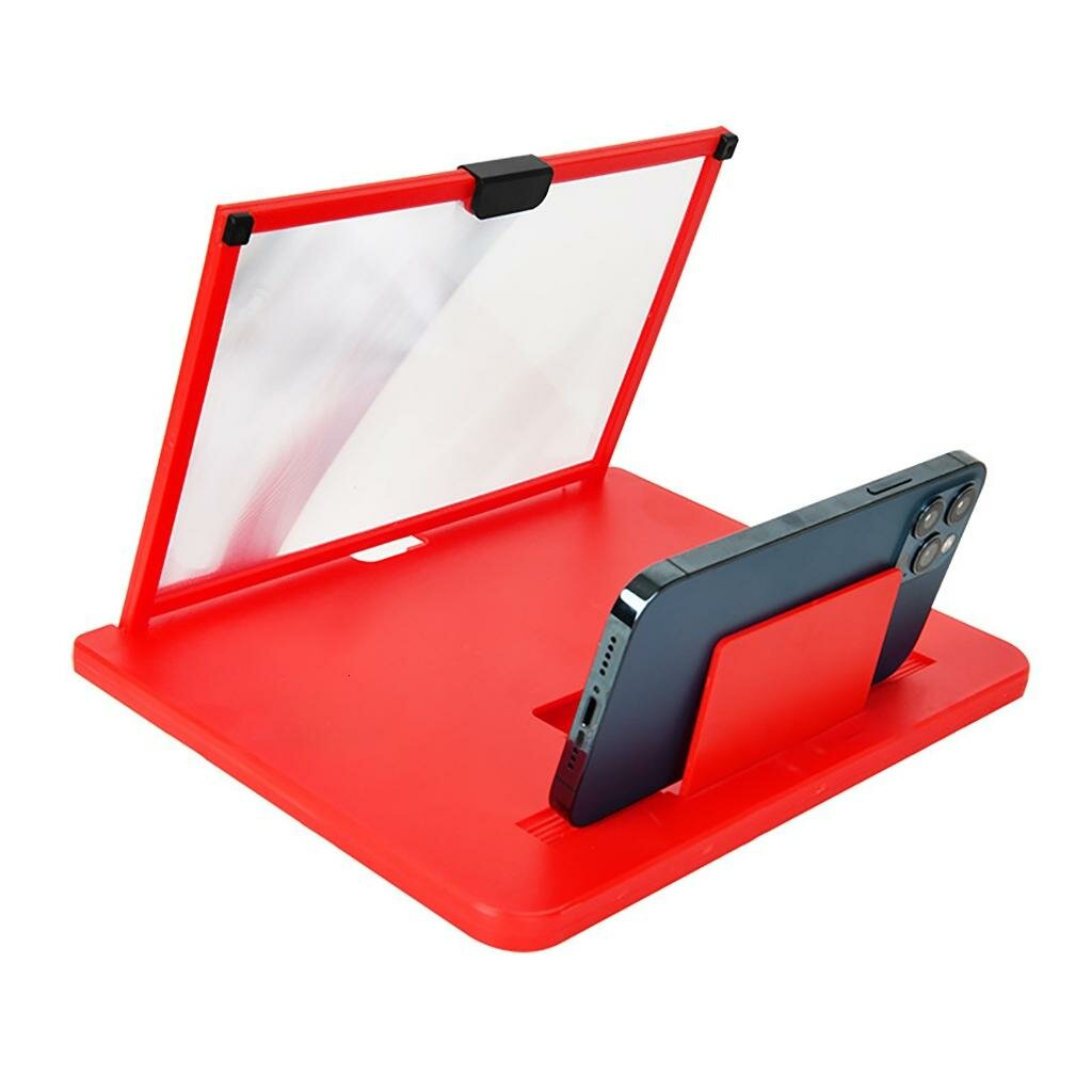 Увеличивающий экран 3D проектор для телефона, 12 дюймов красного цвета