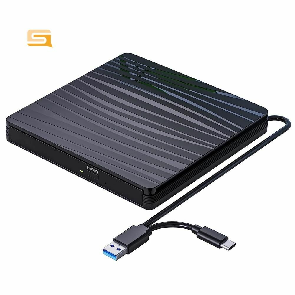 (Q Y B H) Внешний привод CD/DVD совместим с ноутбука, USB 3.0 и устройство записи компакт-дисков DVD типа-C +/-RW