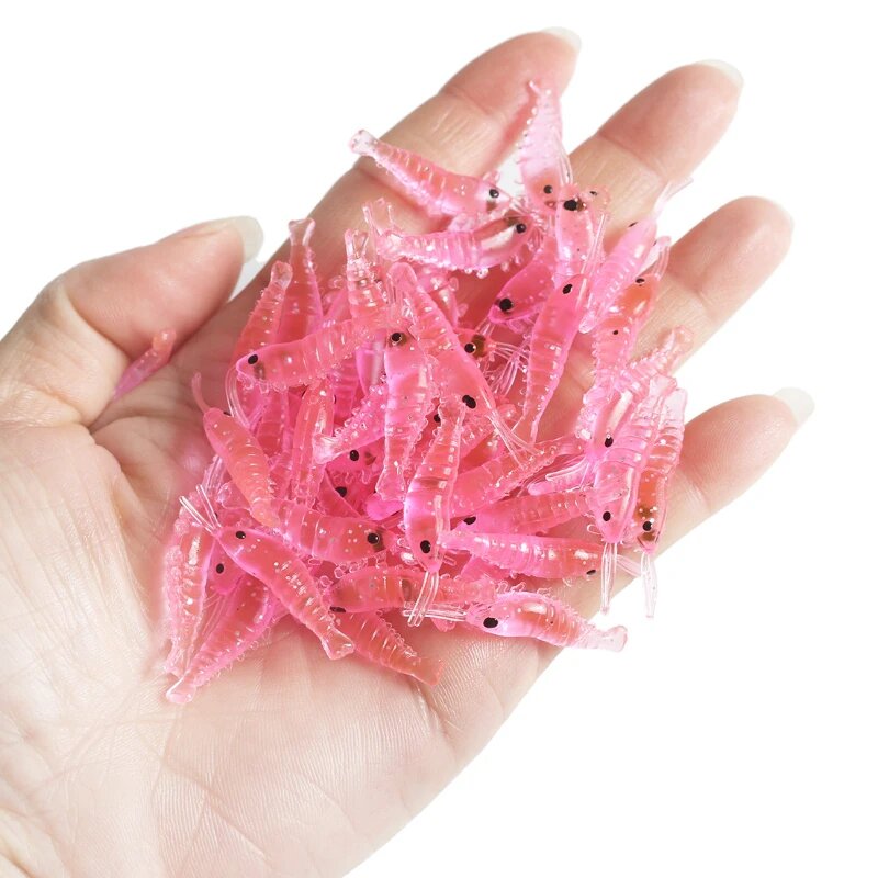 MOONBIFFY светоотражающая силиконовая приманка для креветок Розовый, Pink - 1pc