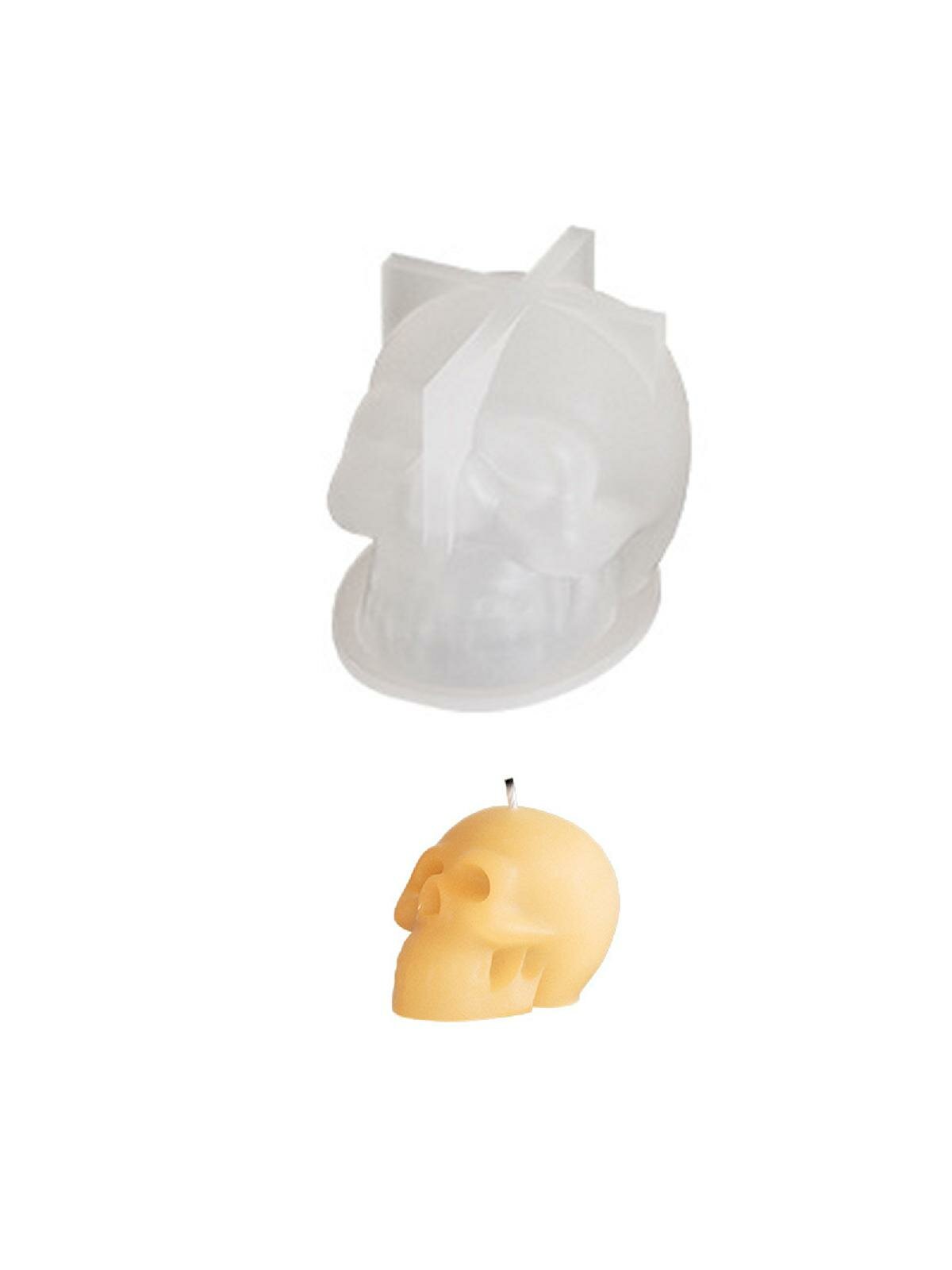 3D Форма для свечей с черепом, Шоколадный торт, мыло ручной работы, Гипсовая силиконовая форма