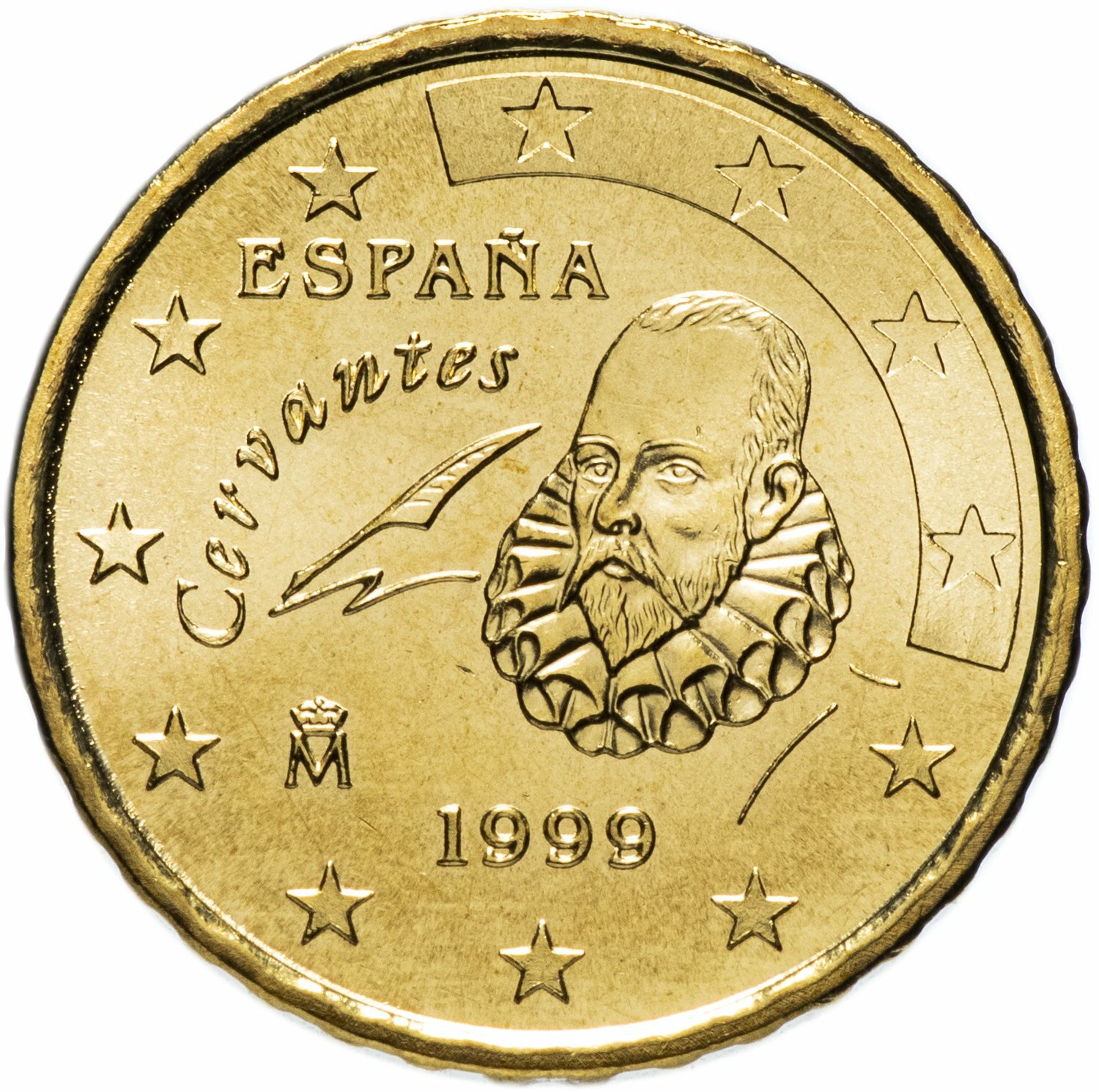 Испания 10 евроцентов cents 1999, Латунь, в сохранности UNC