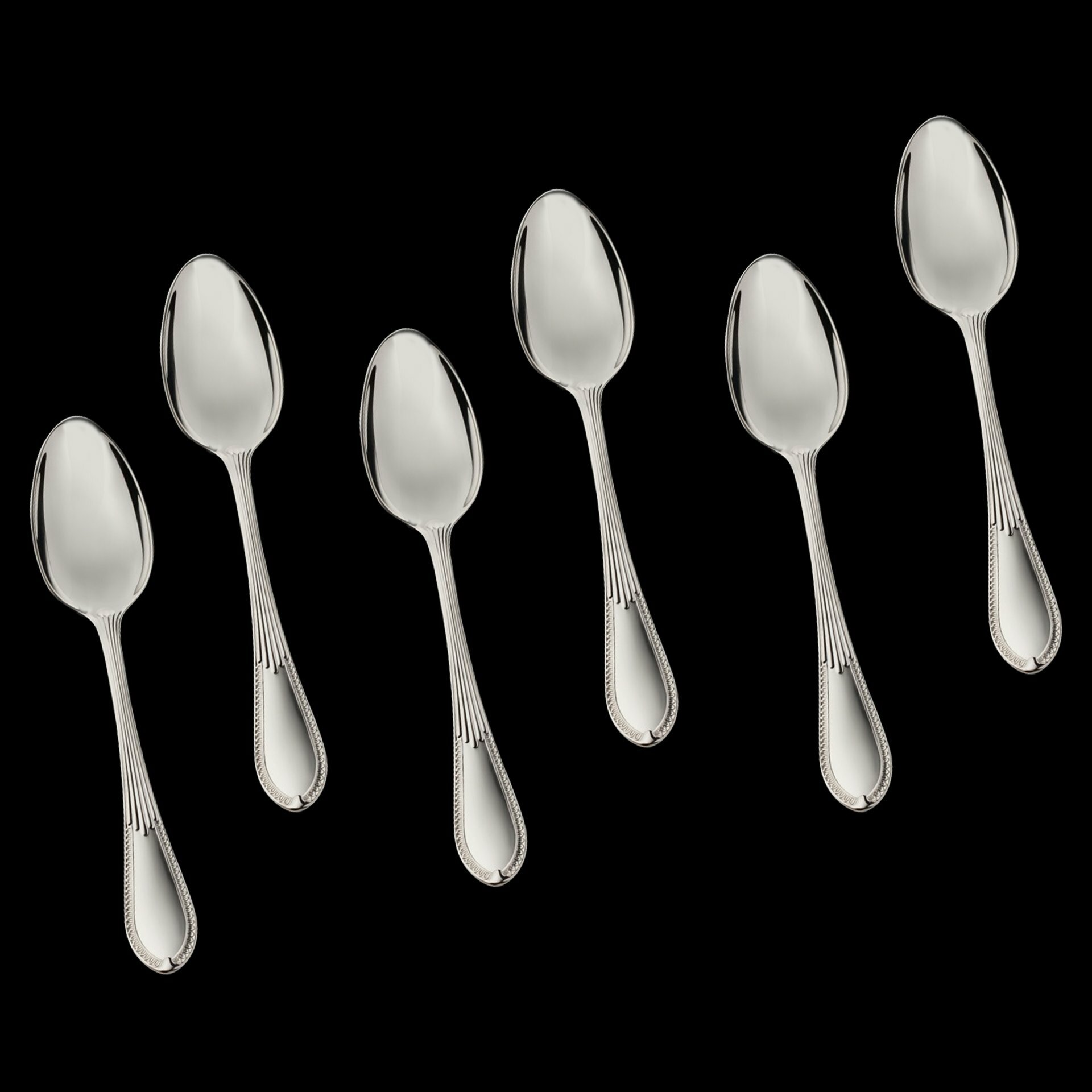 Набор из 6 кофейных ложек "Belvedere", серебро 925 пробы, Robbe & Berking, Германия, 2010-2020 гг