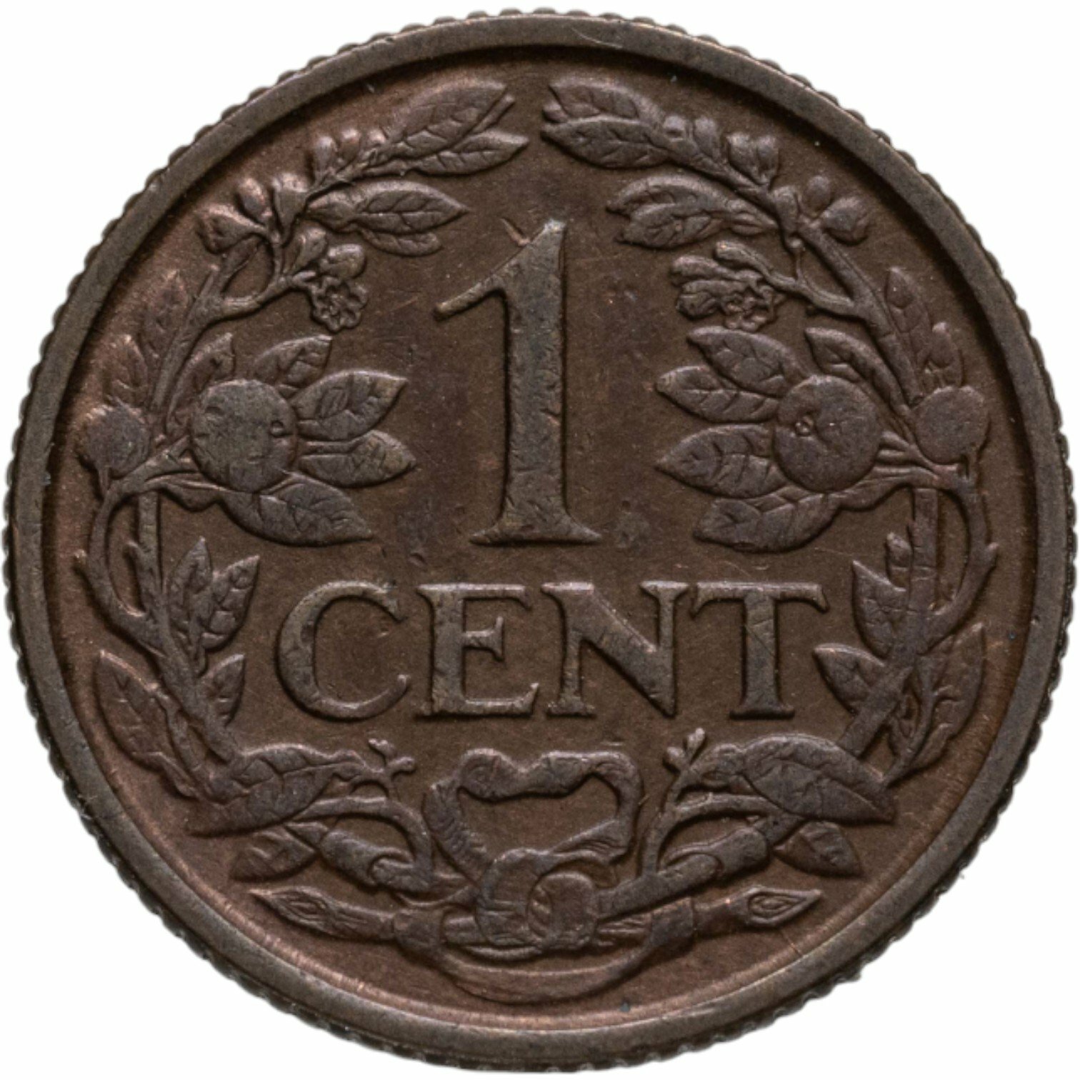 Нидерланды 1 цент cent 1938, Бронза, в сохранности XF