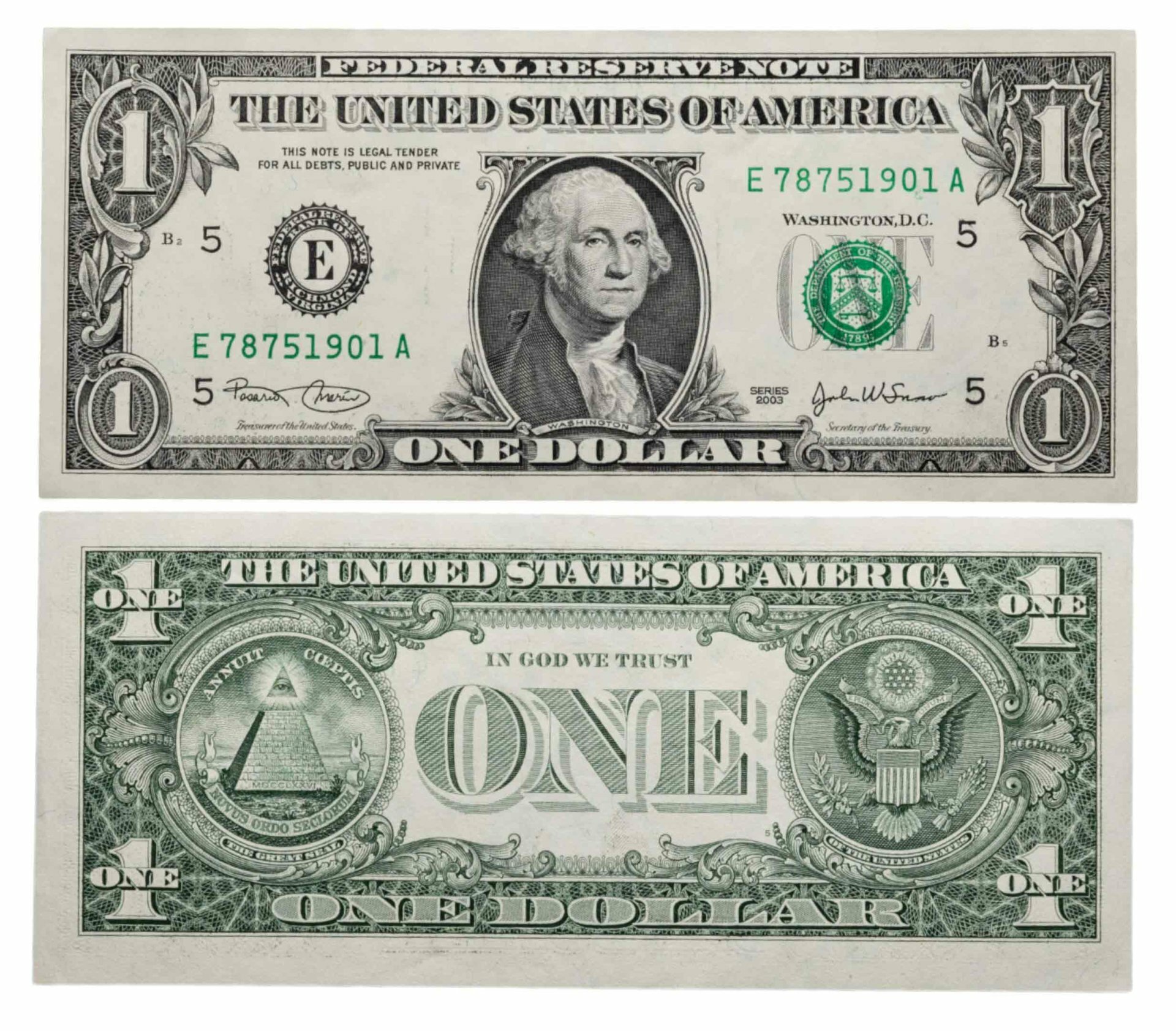 США 1 доллар 2003 Pick 515a Е - Ричмонд