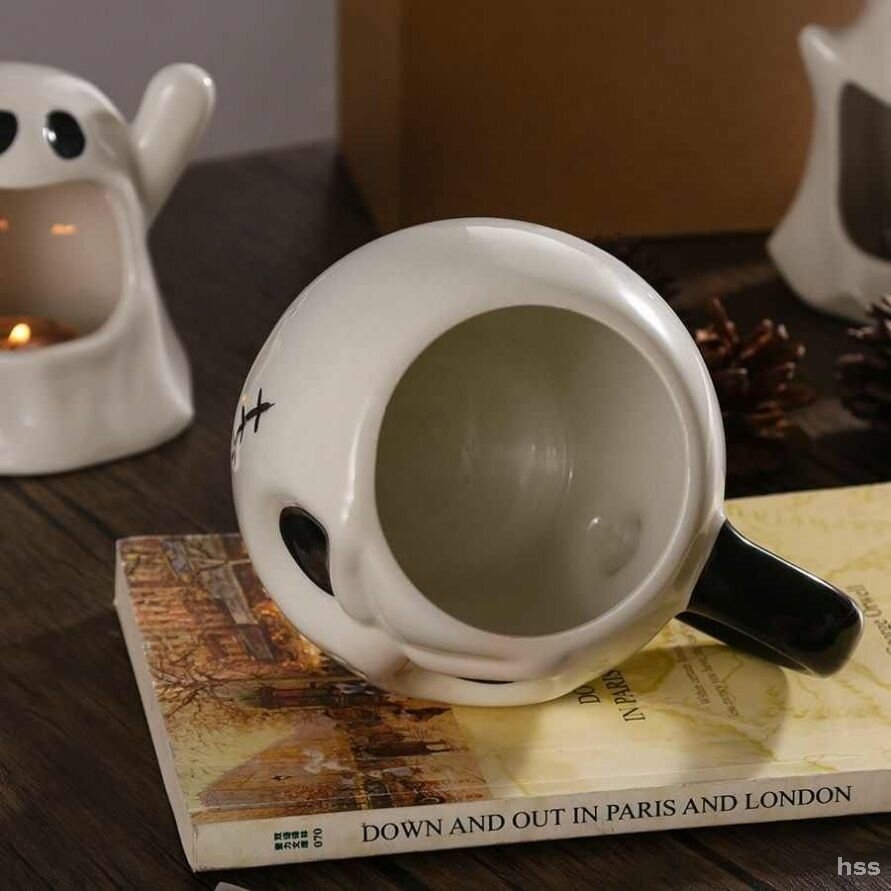 Стильная чашка керамическая в виде привидения 400 мл эксклюзивный подарок на Хэллоуин