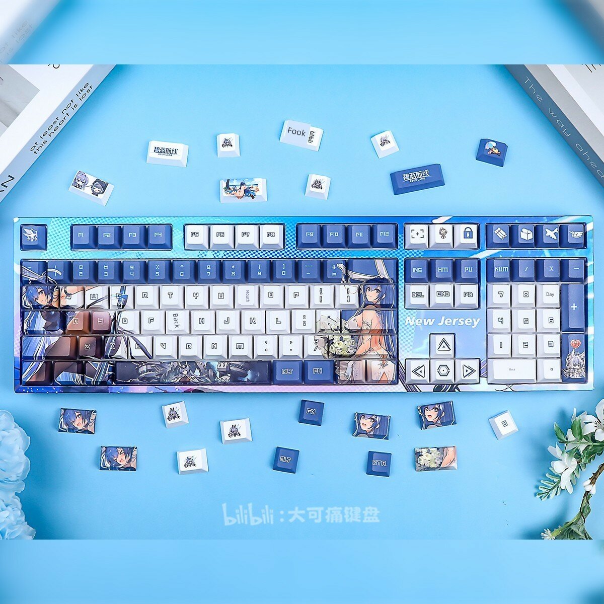 [Большая боль] Azur Lane Garden New Zexi, сублимационная двухмерная механическая клавиатура, периферийные устройства из