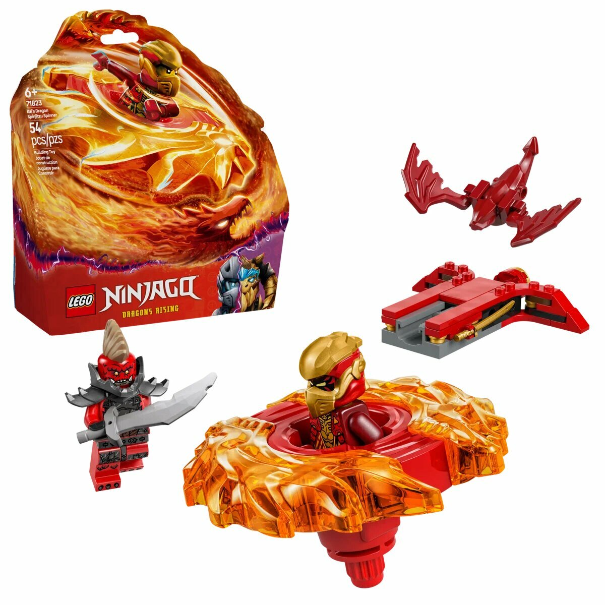 Конструктор LEGO Ninjago 71823 Дракон Кая кружитцу спиннер, 54 детали,