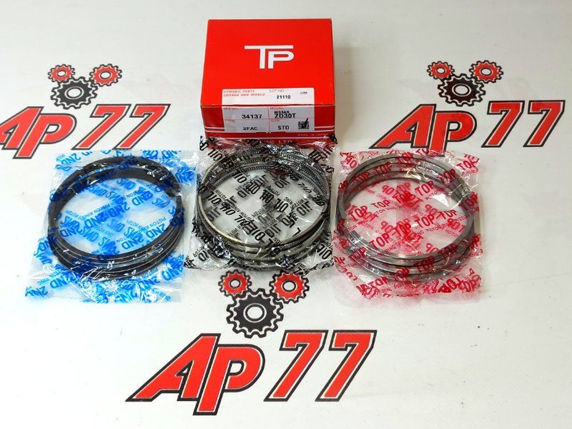 Кольца поршневые для ДВС Nissan ZD30, TP, TP34137, для автомобиля