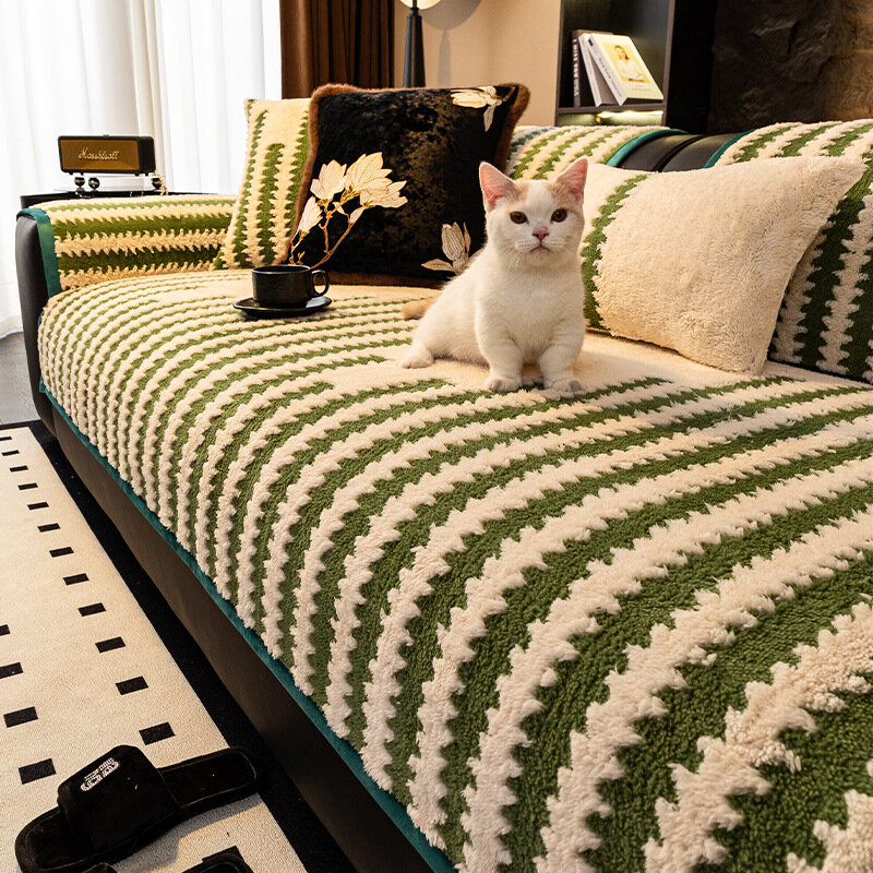 Премиум новая зимняя плюшевая подушка для дивана, осенне-зимняя легкая роскошь, высококачественная подушка для сиденья, фиксированная нескользящая накидка на диван